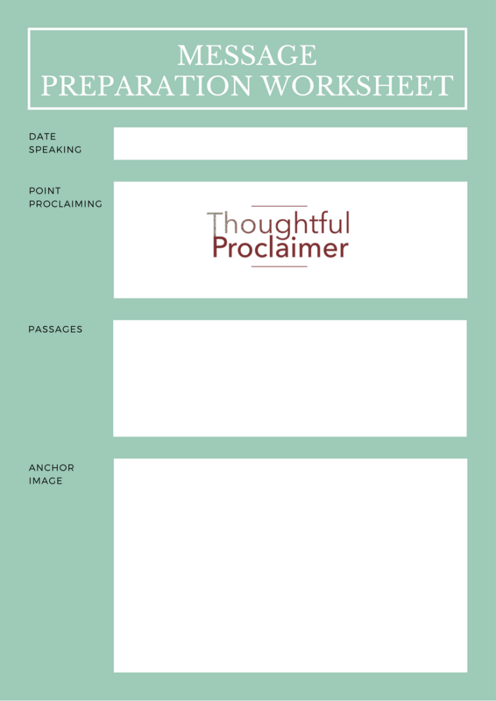 Message Prep Worksheet Icon | Thoughtful Proclaimer